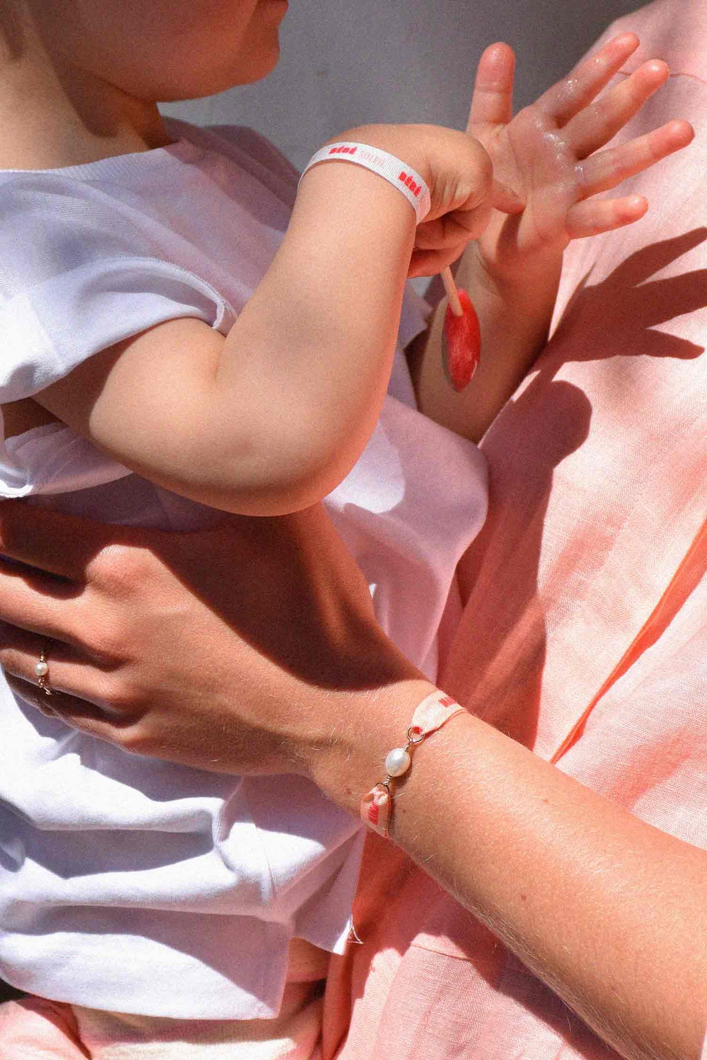 Duo de bracelets rubans MAMA + BÉBÉ SOLEIL | Bazile Provence
